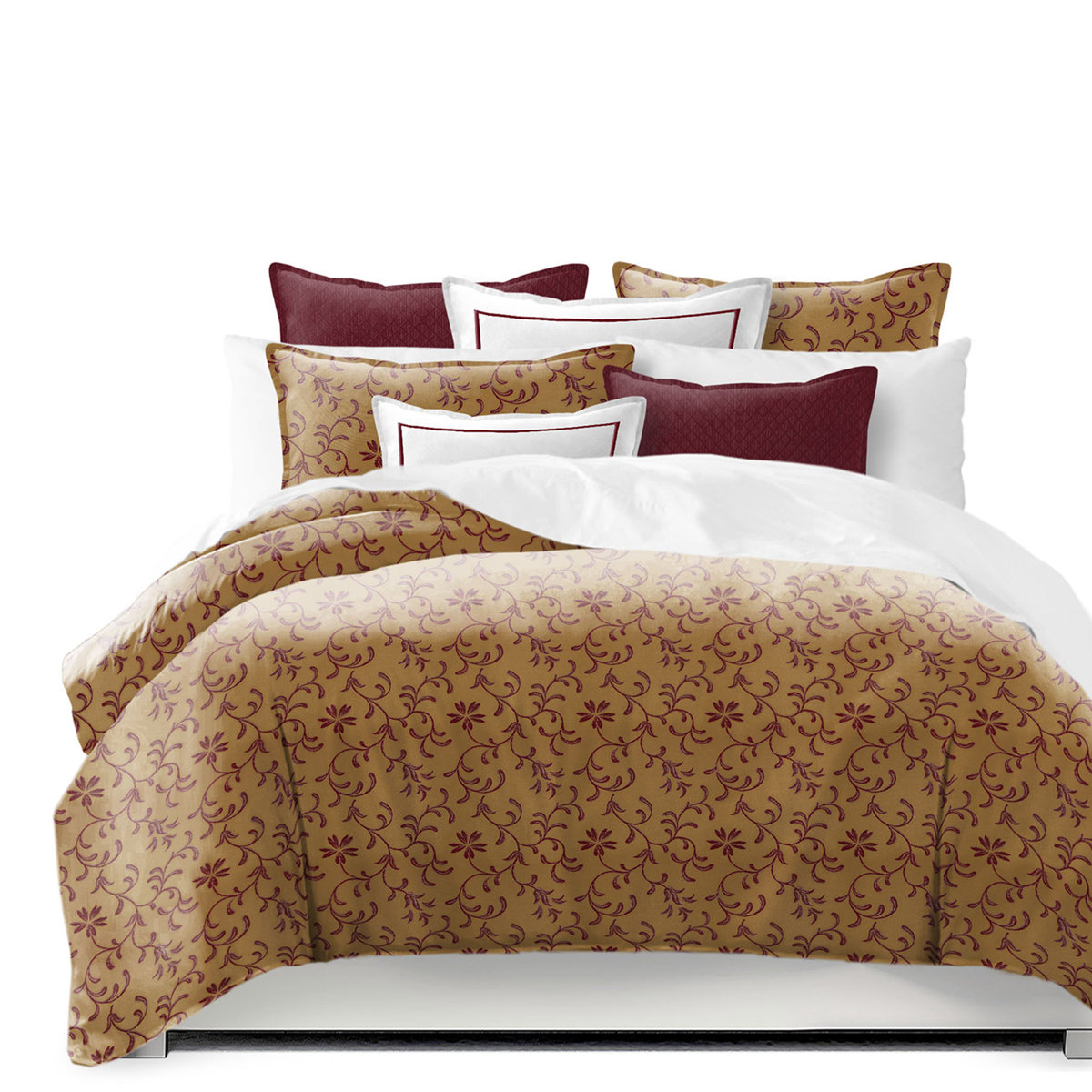 The Tailor's Bed Copper Cranberry Standard Cotton 5 Piece Bedspread Set ...