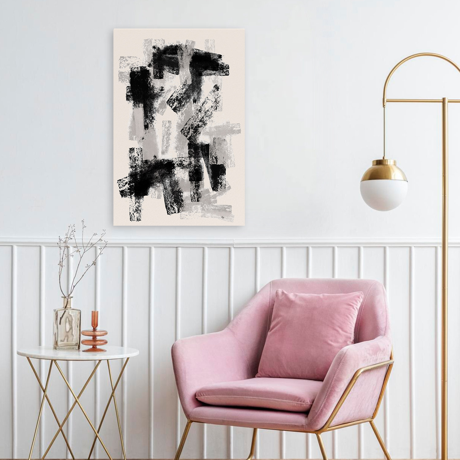 Latitude Run® Intersecting Shadows And Light II - Abstract Mixed Media ...