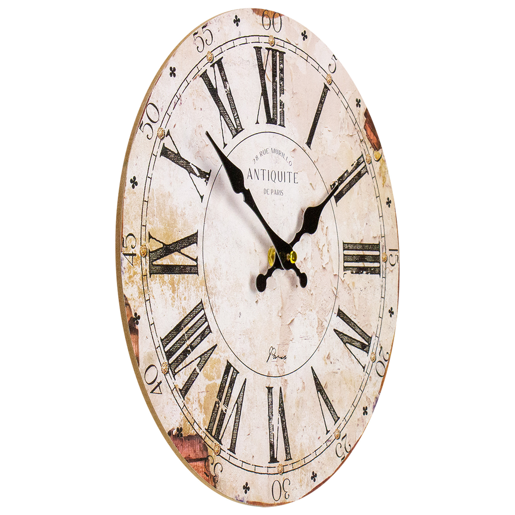 Northlight Seasonal 12" Roman Numeral Battery Operated Round Wall Clock ...
