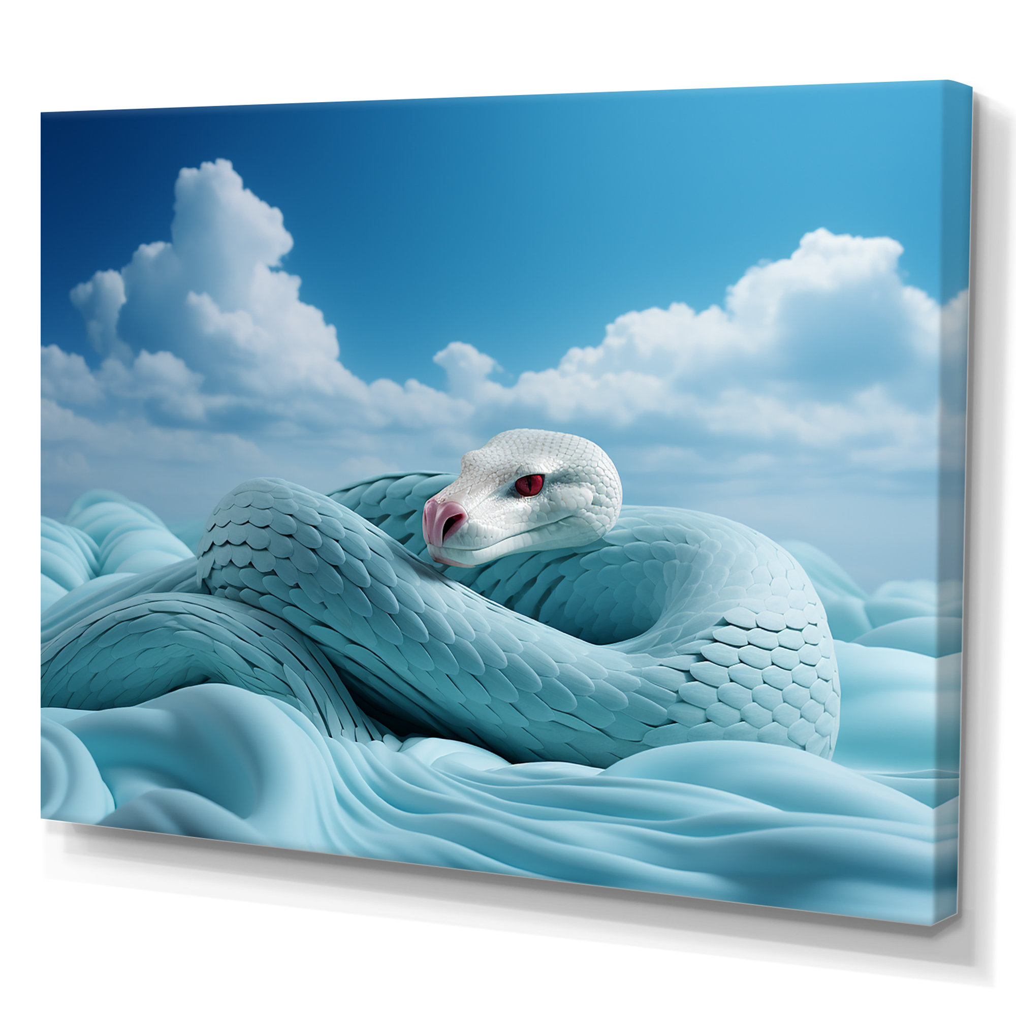 Design Art Cyan Snake Serpentine Sky - Snake Animal Wall Art Prints ...