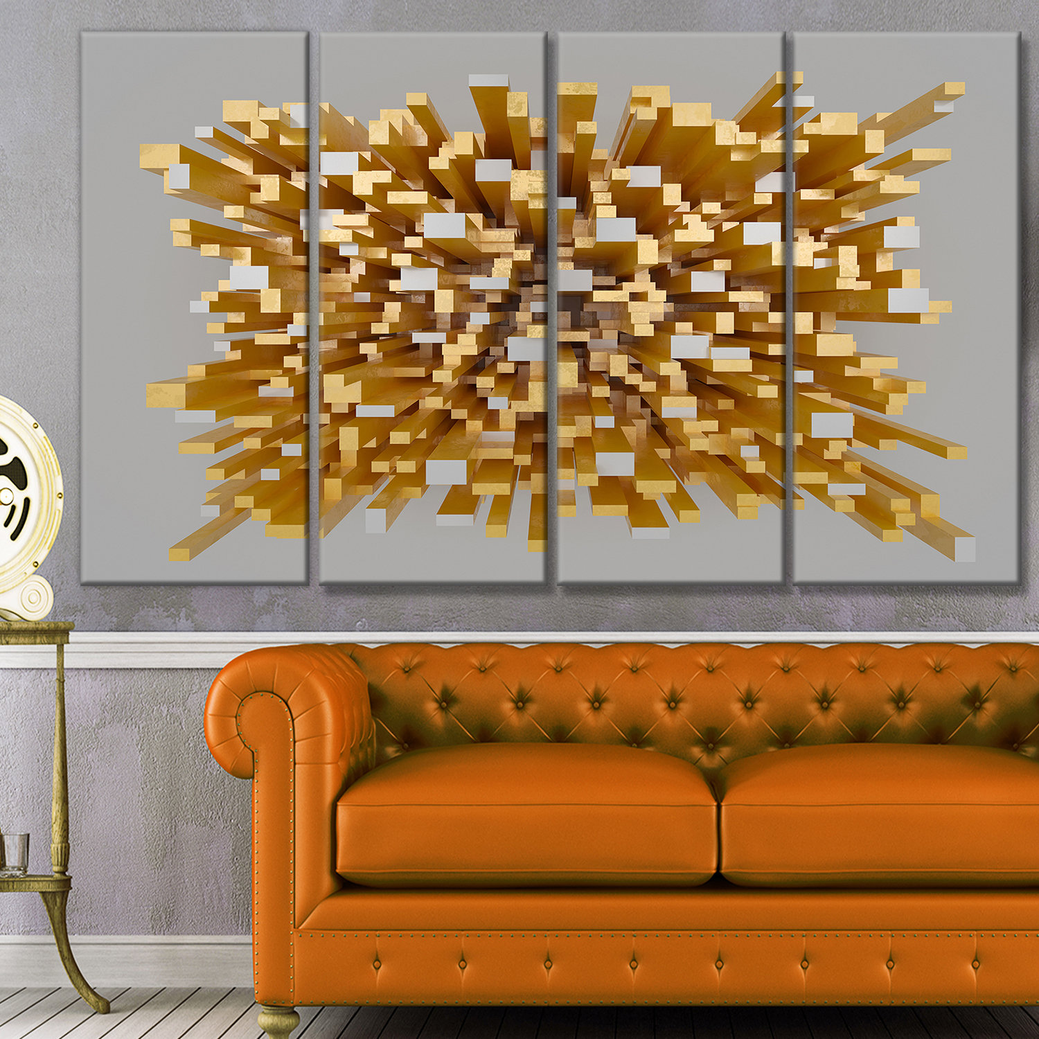 Design Art 'Golden Fragments 3D Design' Graphic Art Print Multi-Piece ...