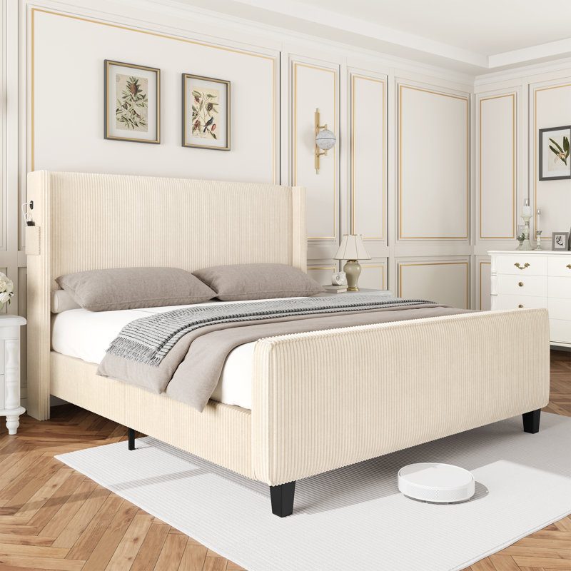 Latitude Run® Florice Upholstered Wingback Bed "& Reviews" | Wayfair