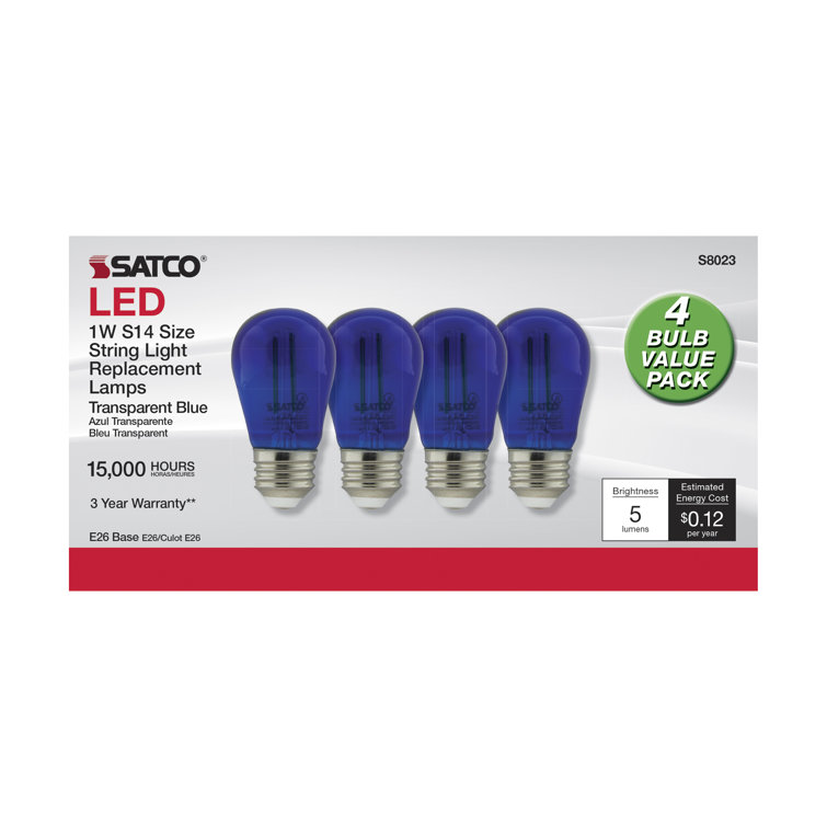 Satco 1 Watt Blue LED Bulb | Perigold
