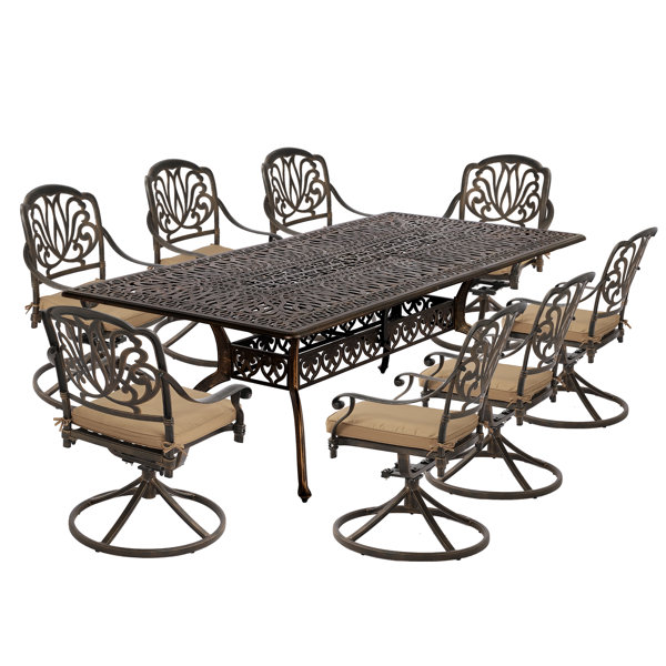 Bloomsbury Market Atreyu 8 - Person Rectangular Outdoor Dining Set with ...