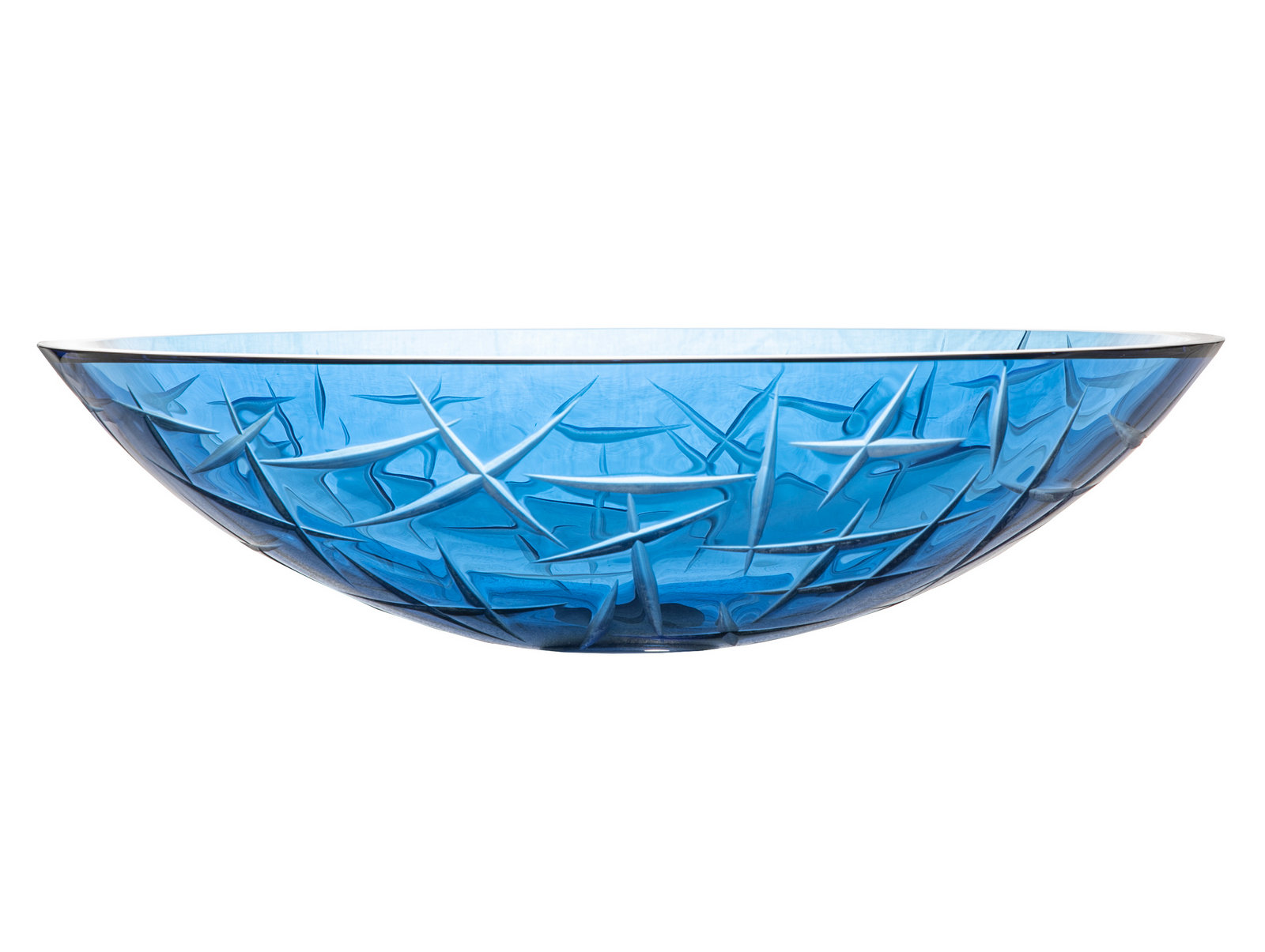 Eden Bath Blue Tempered Glass Oval Vessel Bathroom Sink & Reviews | Wayfair