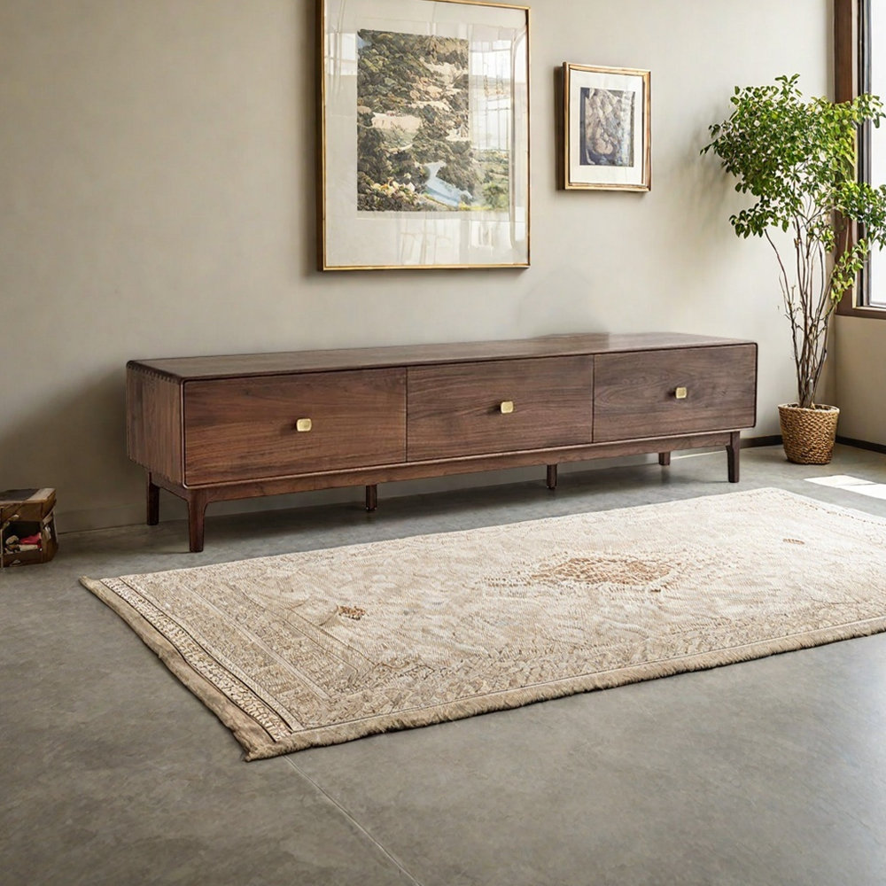 Wu's StylishVault Minimalist TV Stand with Solid Wood | Wayfair