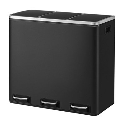 Giantx Steel Step On Multi-Compartments Trash & Recycling Bin ( 12 ...