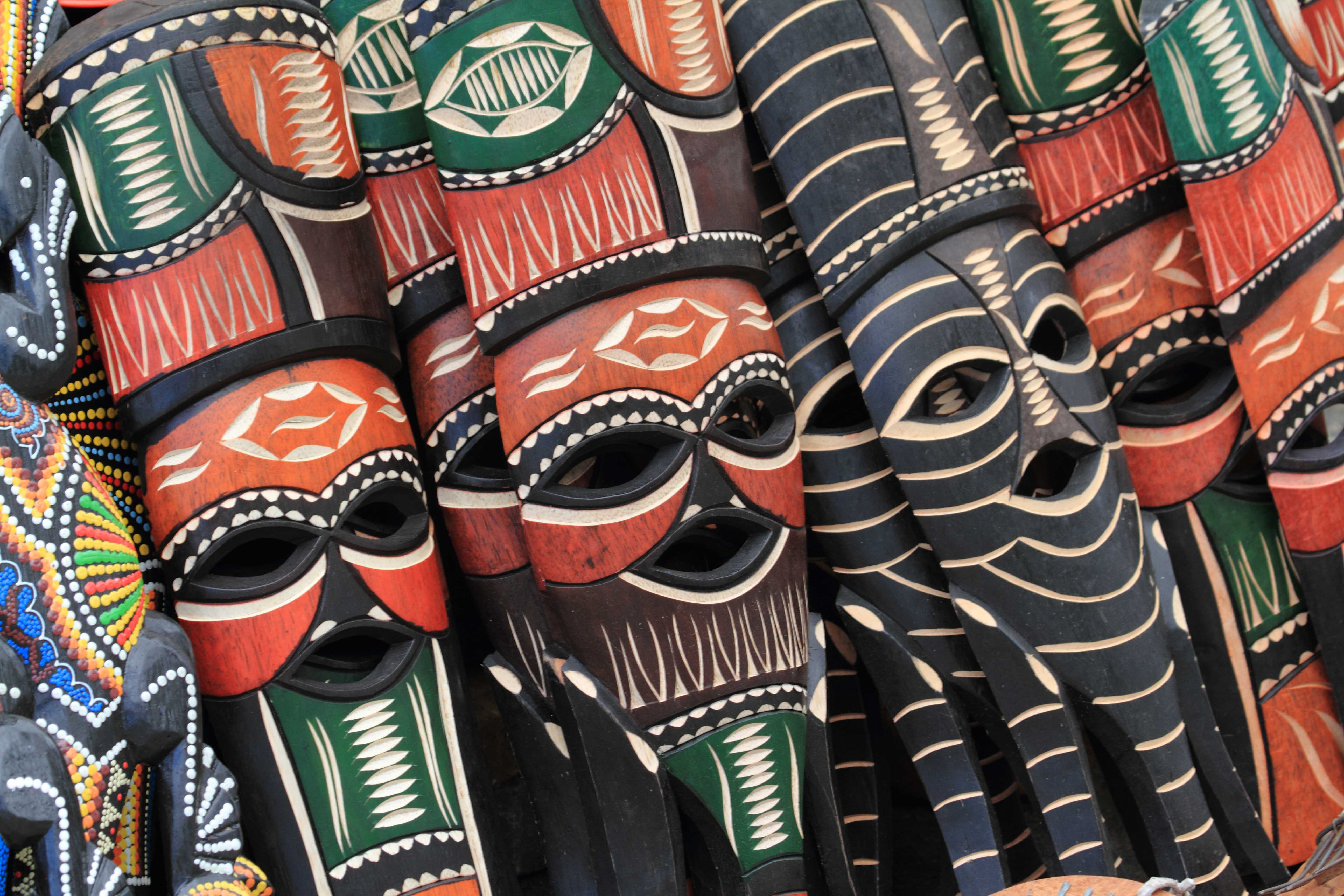 Ebern Designs African Masks by Heckepics - Wrapped Canvas Photograph ...