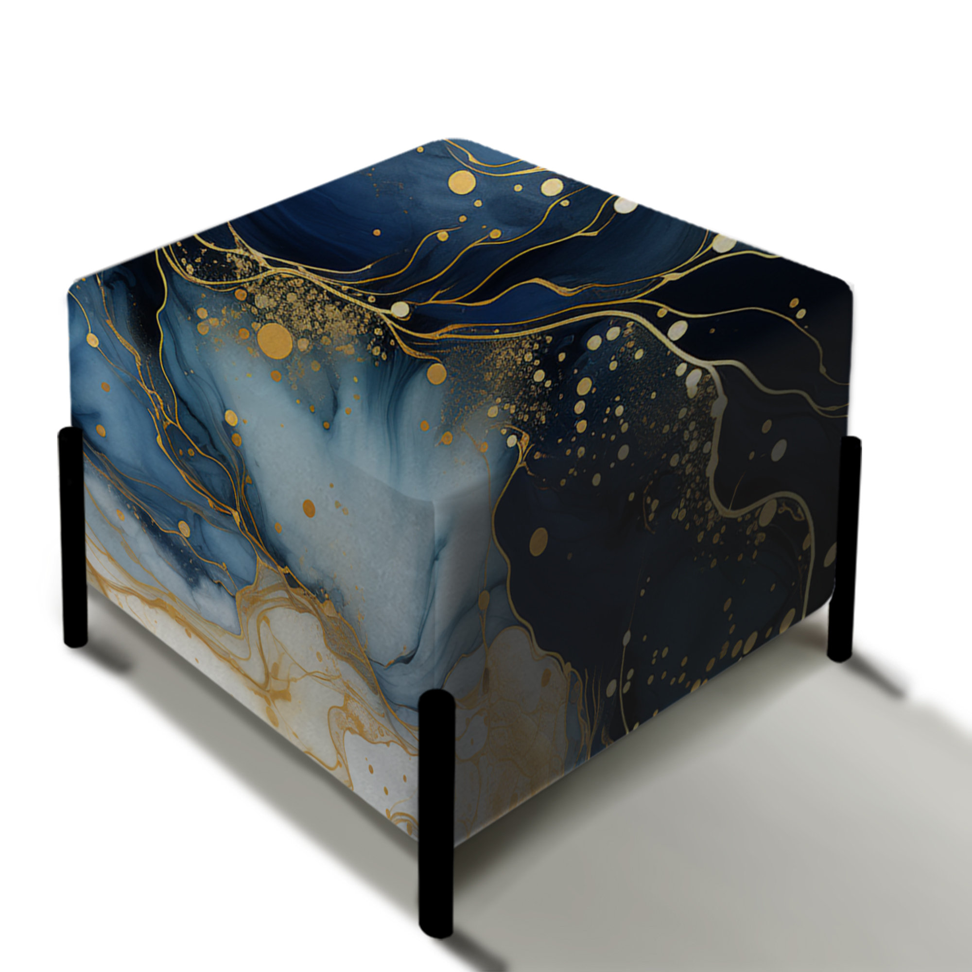 Design Art Celestial Gold And Blue Marble Pattern - Marble Square ...