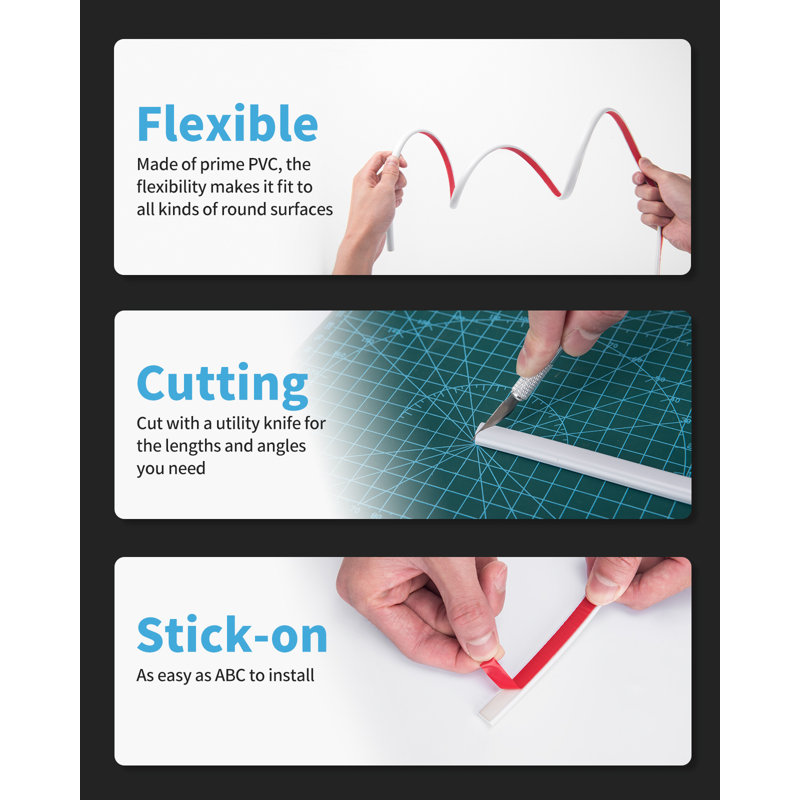 Art3d 120" x 0.5" Honed Resin Peel and Stick Edge Trim & Reviews | Wayfair