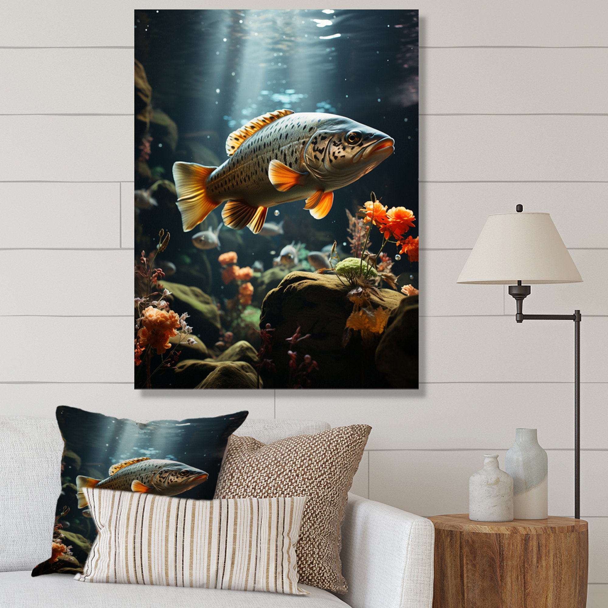 Rosecliff Heights Zabil Fishing Rustic River II On Canvas Print | Wayfair