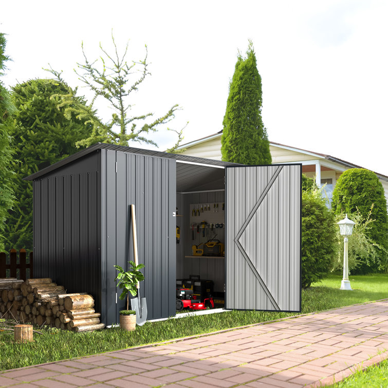 AECOJOY 7 ft. W x 3 ft. D Metal Horizontal Storage Shed & Reviews | Wayfair