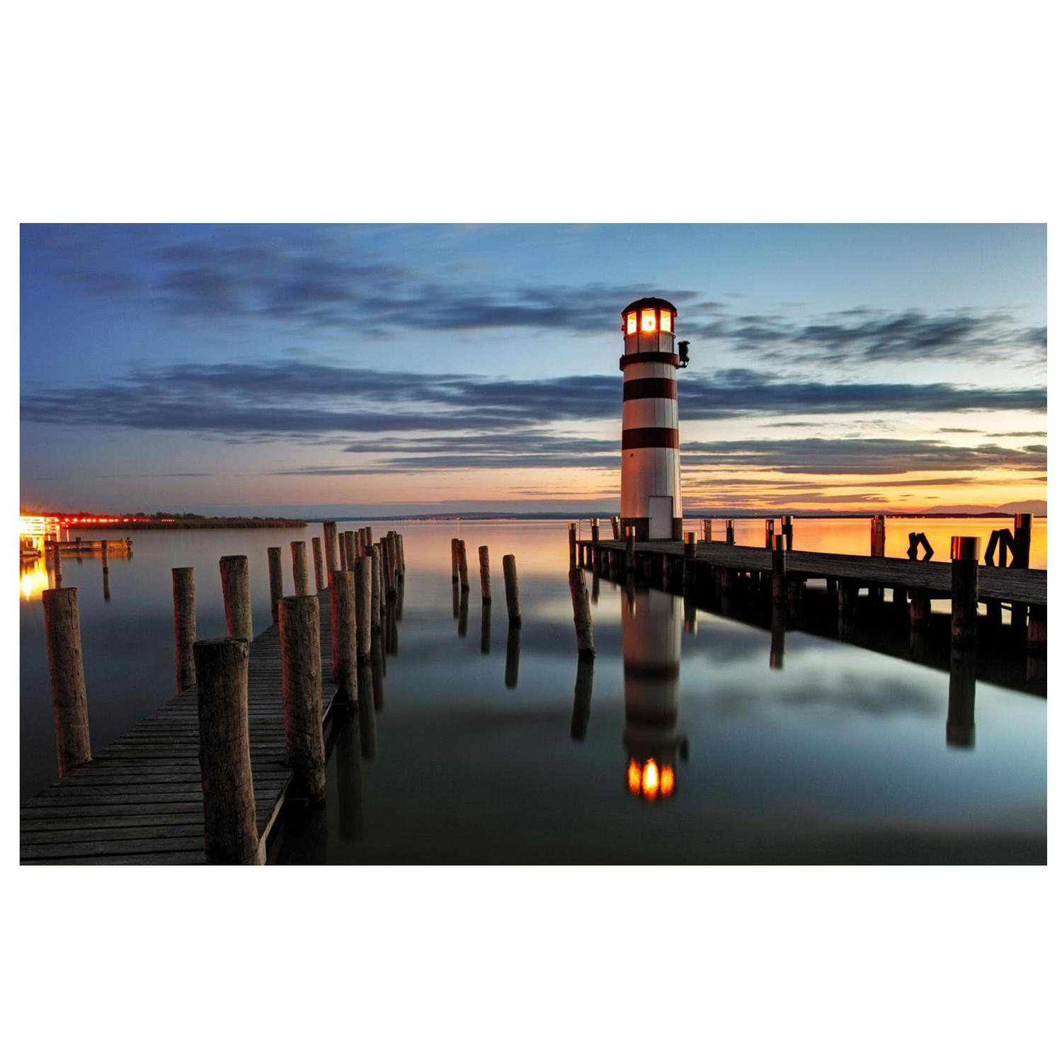 Northlight Seasonal LED Lighted Coastal Sunset Lighthouse Scene Canvas ...