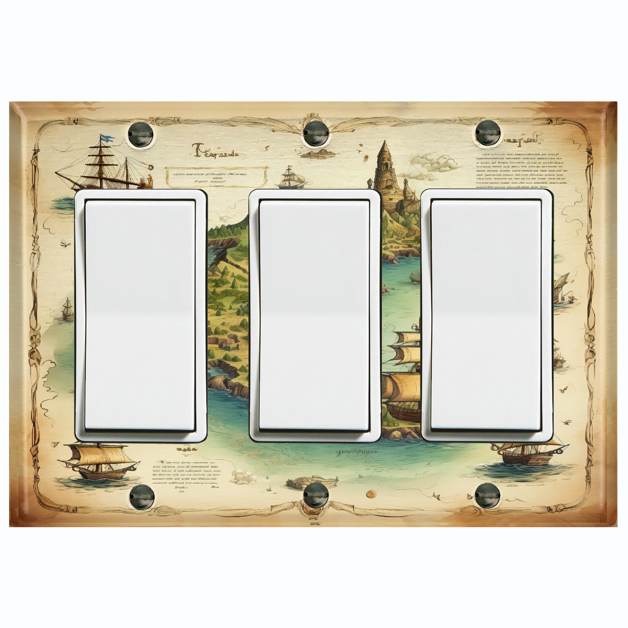 WorldAcc Metal Light Switch Plate Outlet Cover (Ship Travel Castle ...