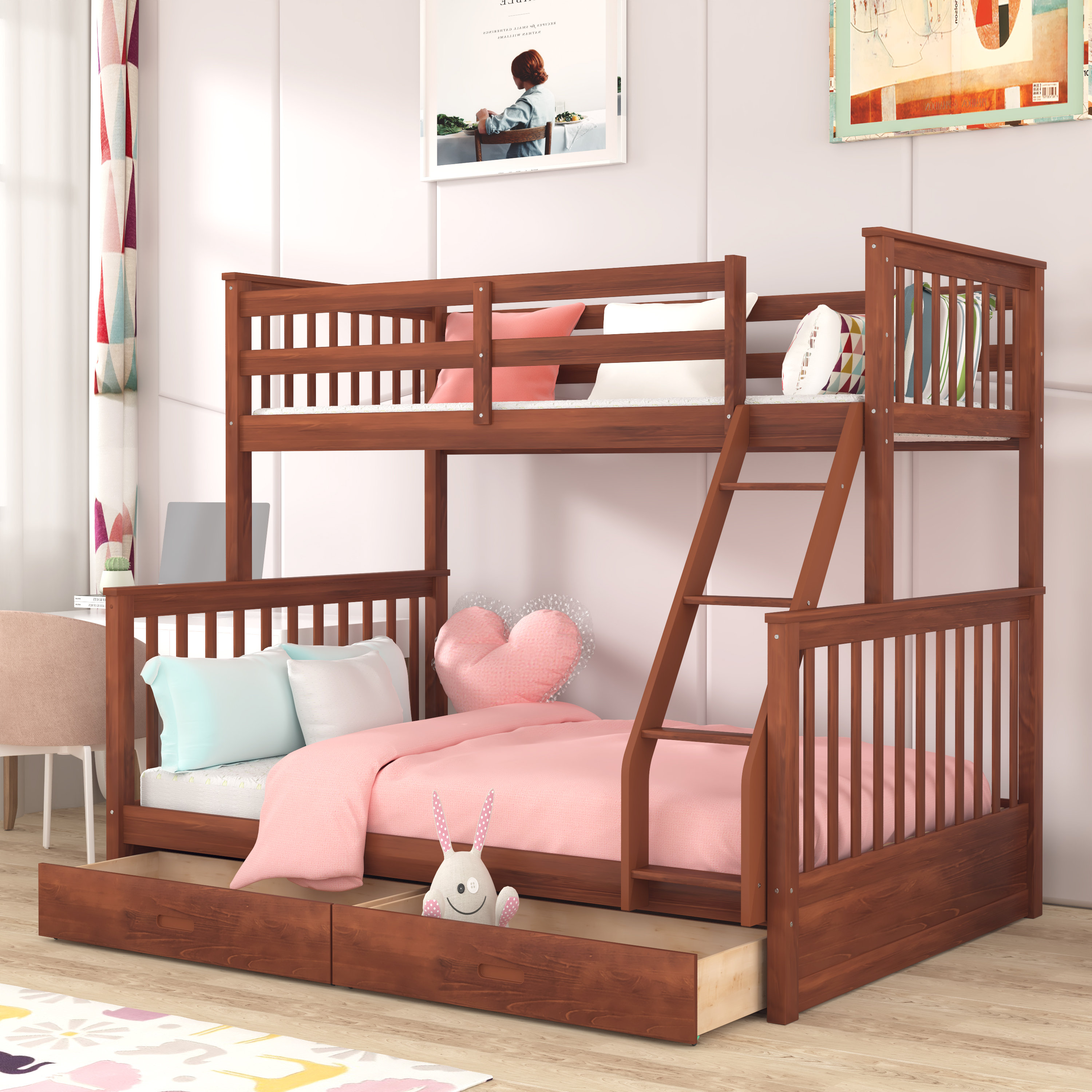 Harriet Bee Evalee Twin over Full 2 Drawer Bunk Bed by Harriet Bee ...