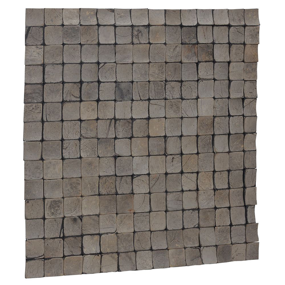 Ecotessa Kelapa Coconut Shell Mosaic Tile in Tumbled Oyster Shell | Wayfair