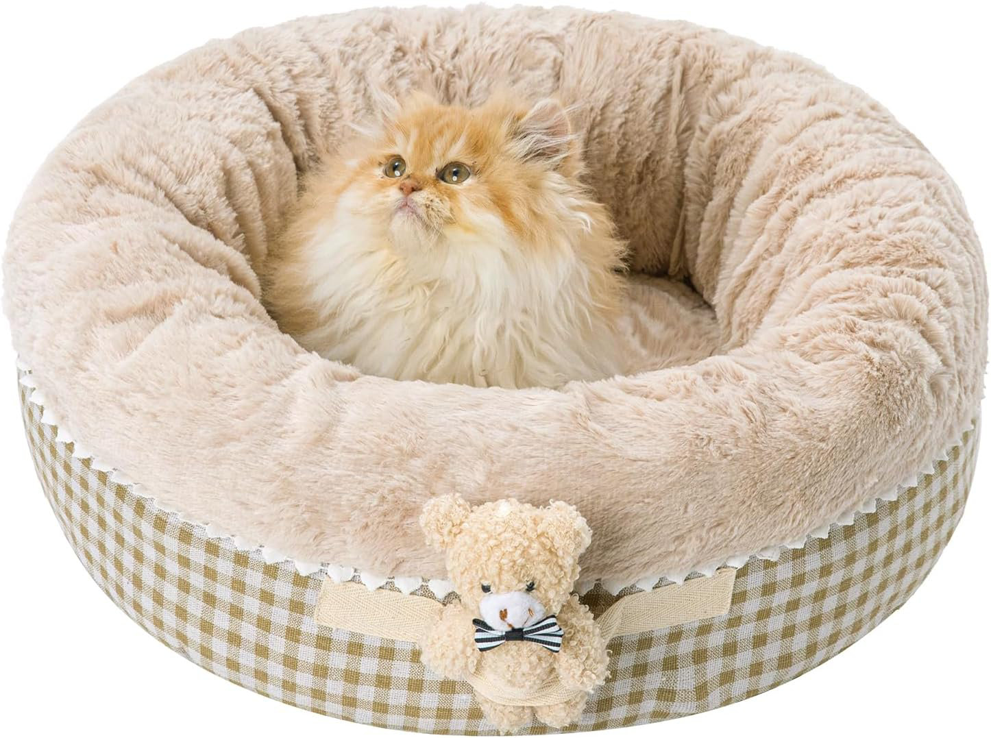 Tucker Murphy Pet™ Teddy Donut Bed For Indoor Cats | Wayfair