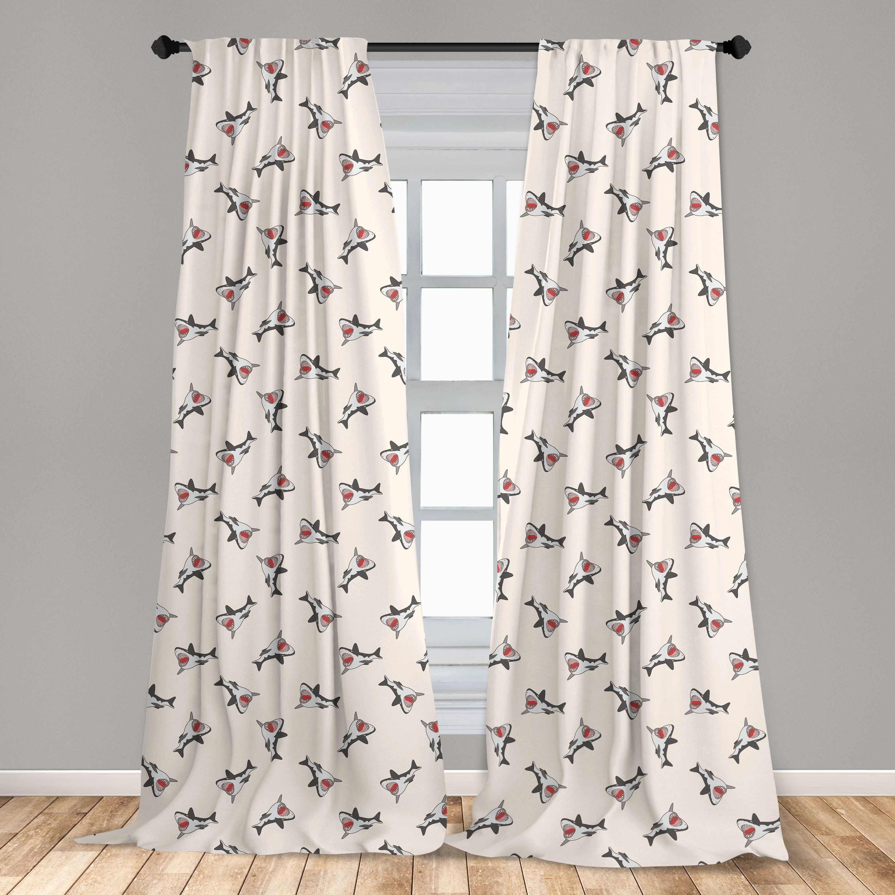 East Urban Home Shark Semi-Sheer Rod Pocket Curtain Panels | Wayfair
