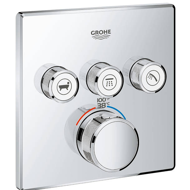 GROHE Grohtherm® Complete Shower System with Rough in-Valve & Reviews ...