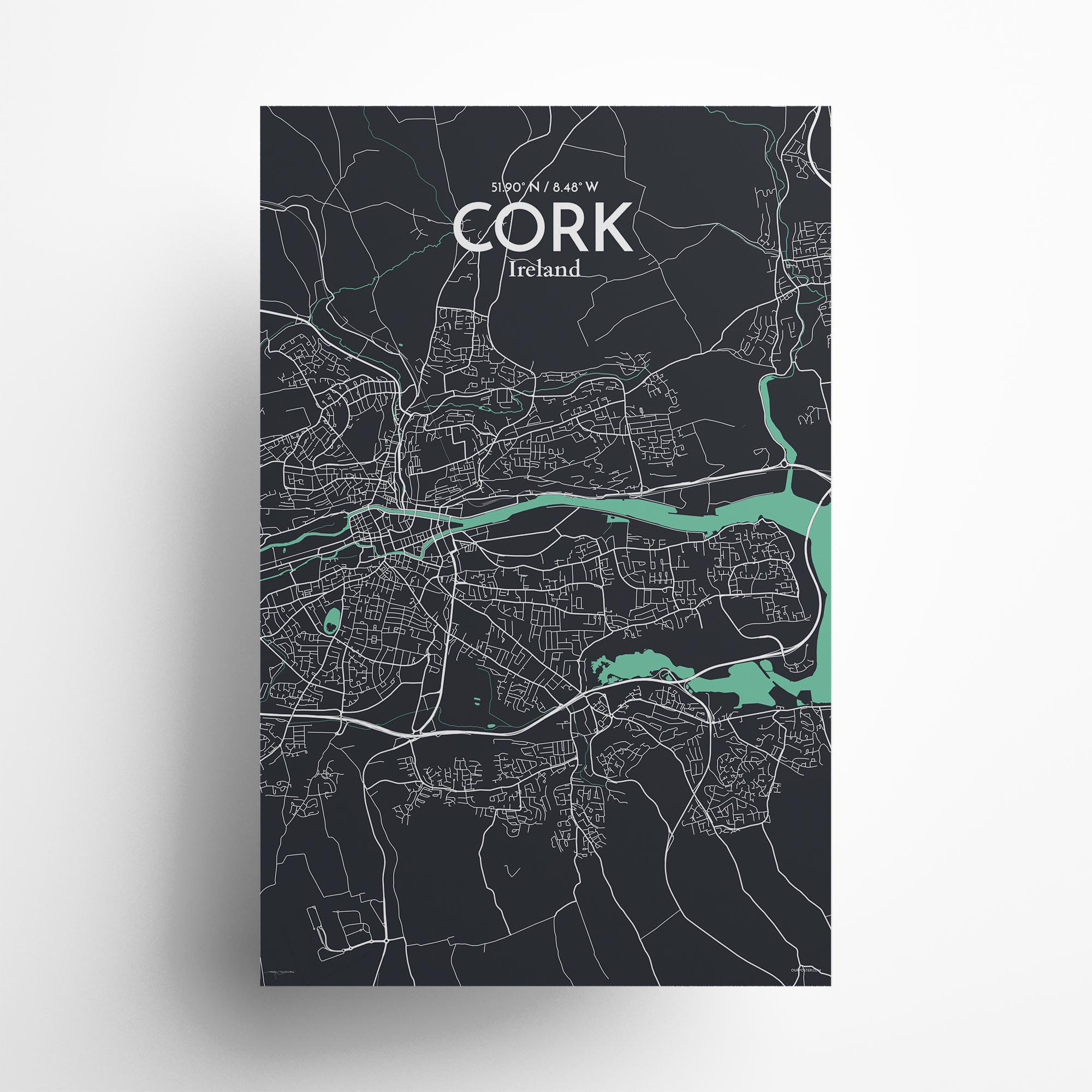 17 Stories Cork Ireland City Map On Paper Print | Wayfair