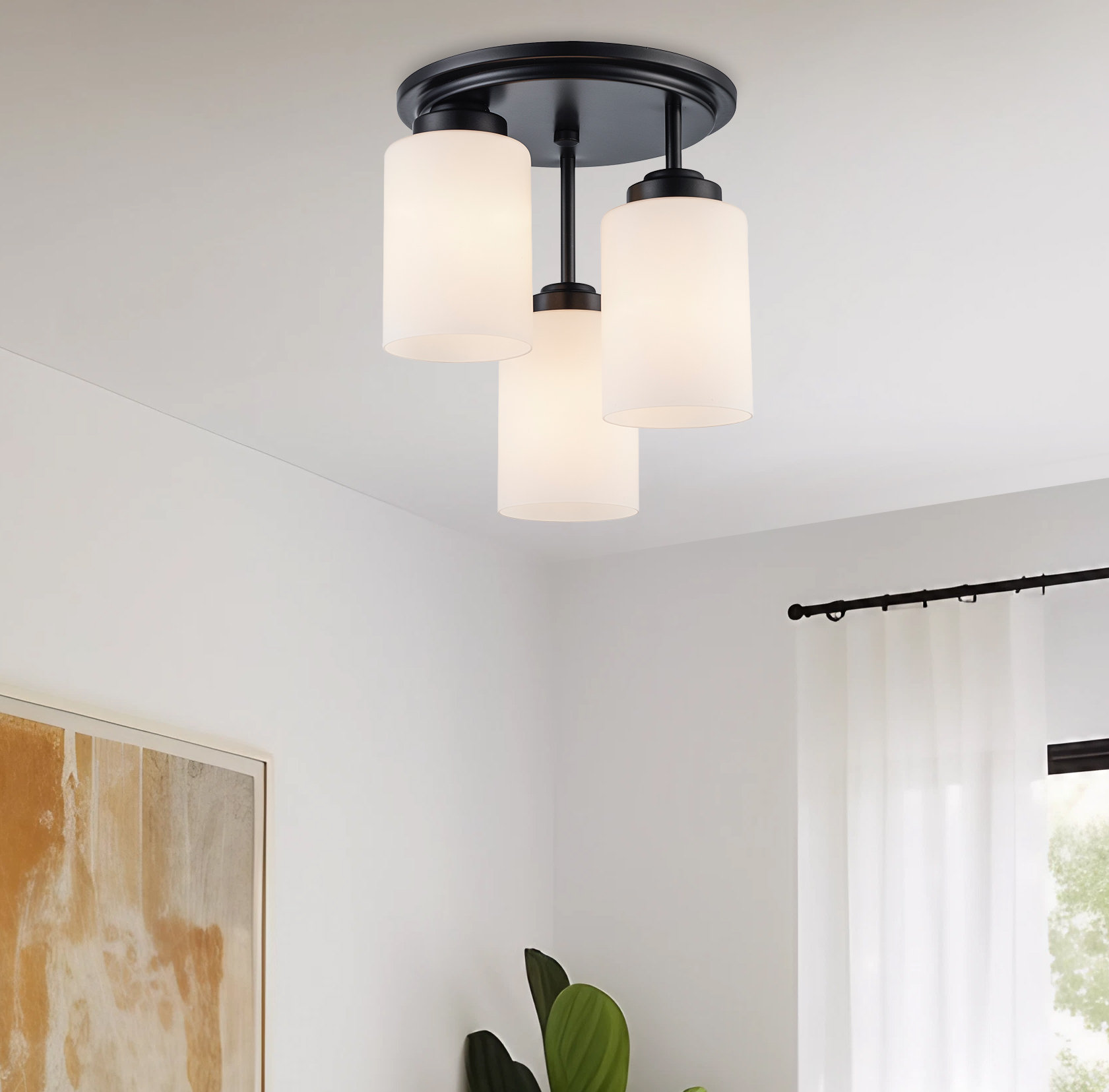Ebern Designs Mod Pod 3 - Light Flush Mount | Wayfair