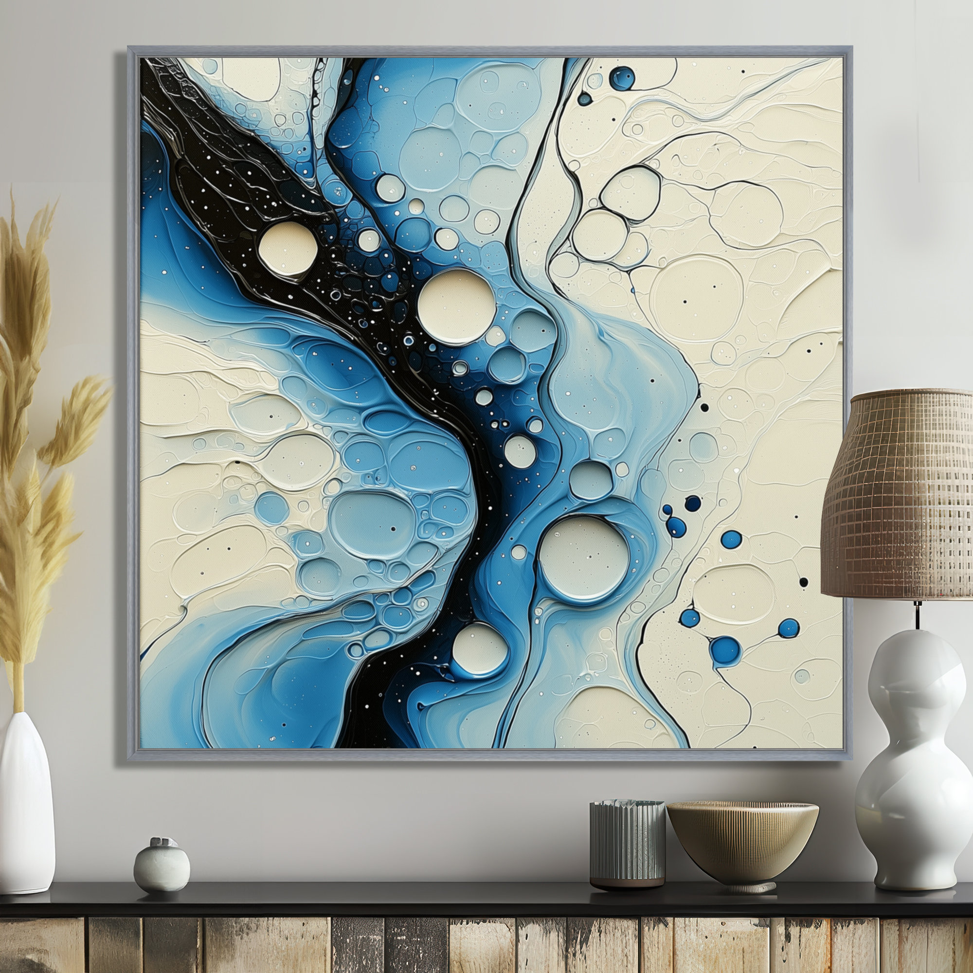 Wrought Studio™ Ontina Rhythmic Drizzle Drip Paint River V - Drip ...