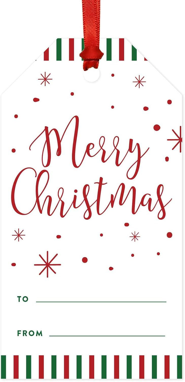 Charlton Home® Christmas Classic Gift Tags, Red Green Stripes And ...