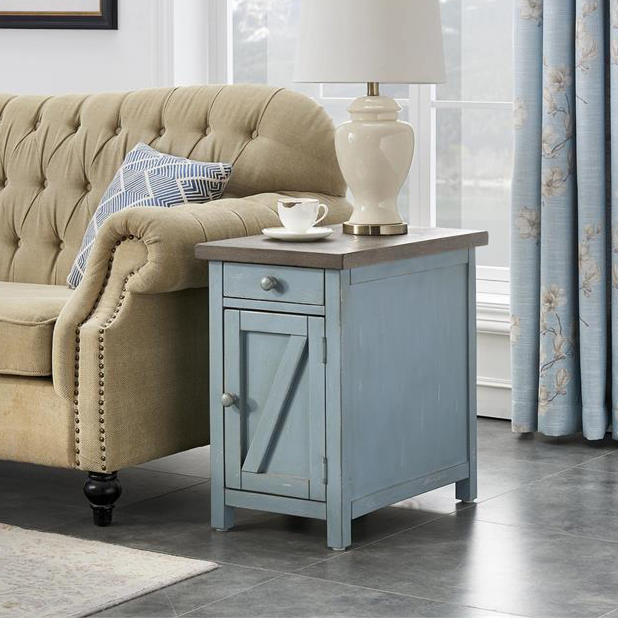 One Allium Way® Berdell Chairside Cabinet Navy | Wayfair