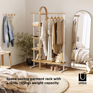 Umbra Bellwood 15'' Wood + Steel Clothing Rack | Wayfair