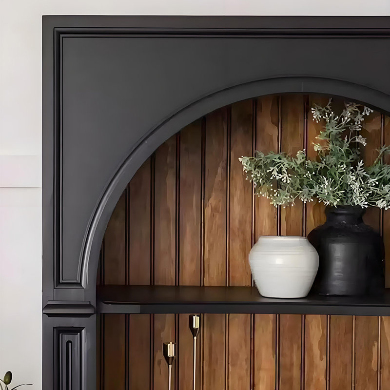 Parttlion American arched black bookcase | Wayfair