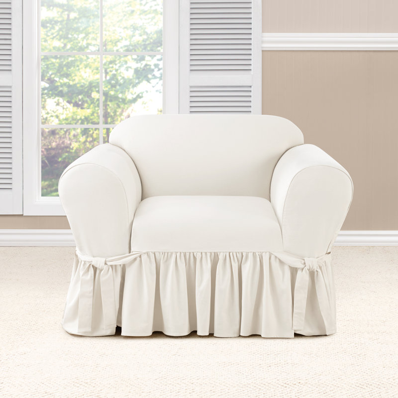 Sure Fit Essential Twill Box Cushion Armchair Slipcover & Reviews | Wayfair