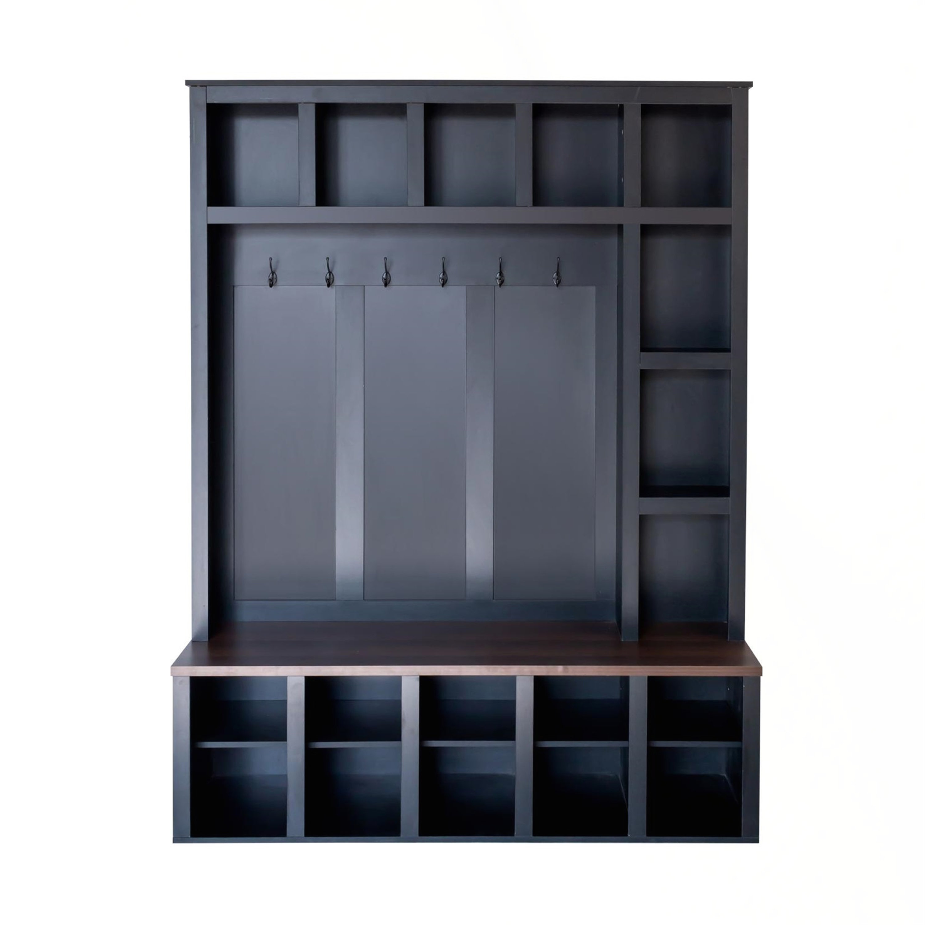 One Allium Way® Versatile Wooden Hall Tree With Multiple Storage ...