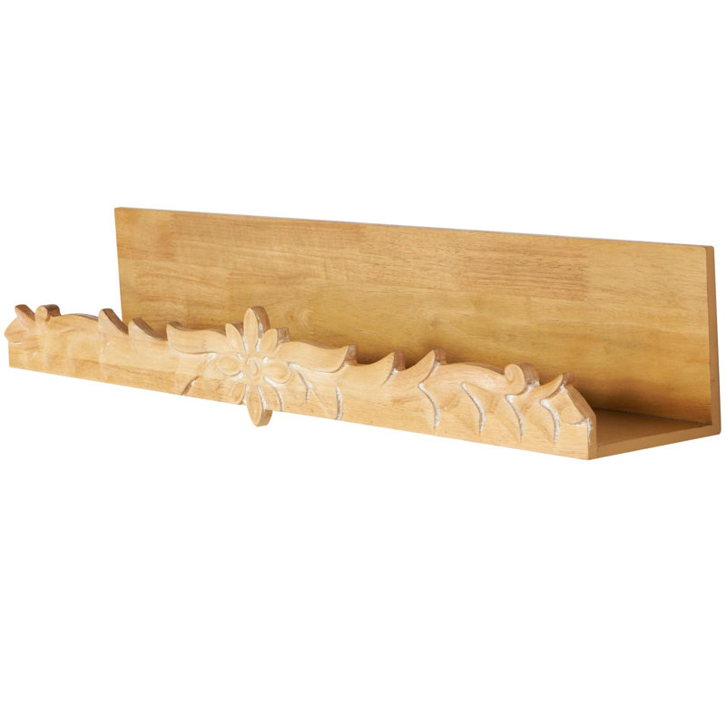 Ophelia & Co. Cole Floral Wall Shelf With Carved Scroll Lip | Wayfair