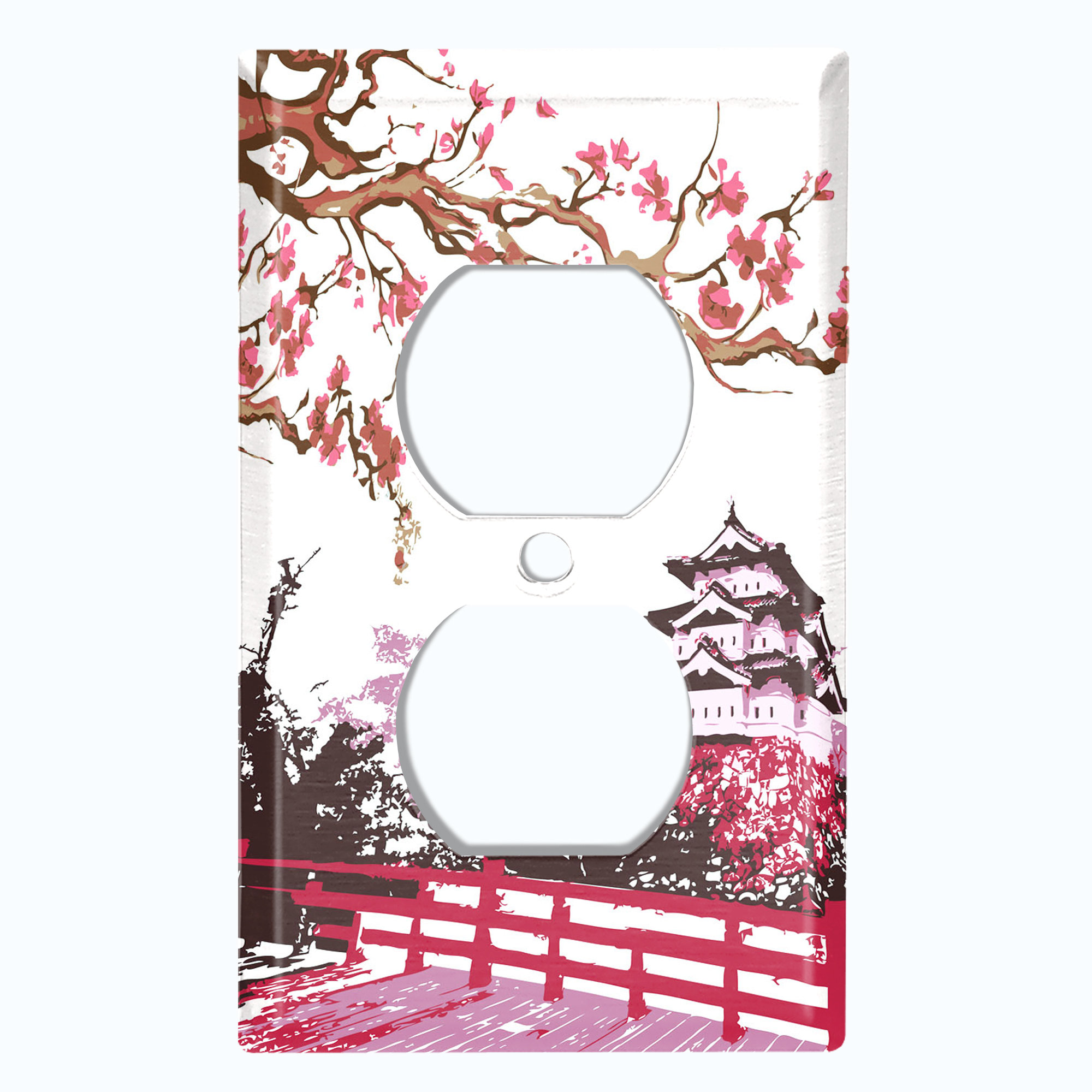 WorldAcc Japanese Sakura Flower Painting Tree Temple 1-Gang Toggle ...