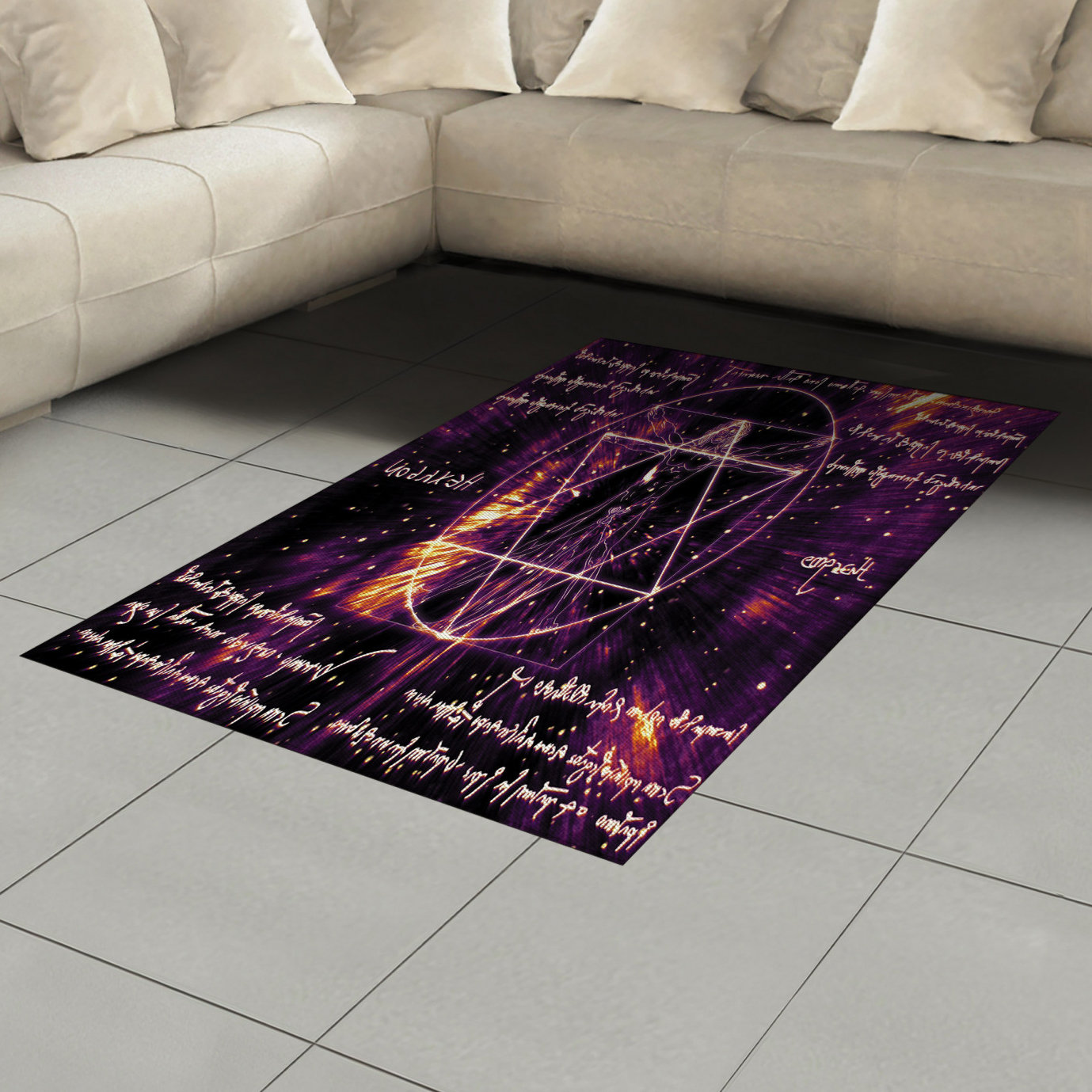 East Urban Home Geometry High Density Long Fiber Poly Threads ...