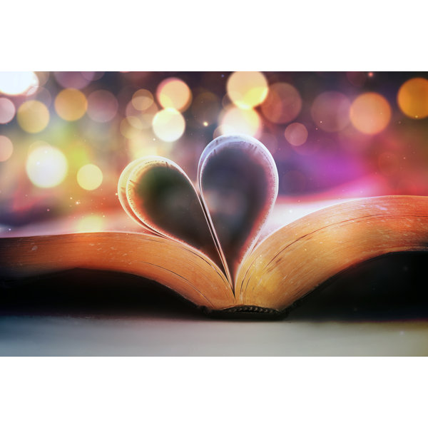 Ebern Designs Bible And Heart On Canvas by Kevron2001 Print | Wayfair
