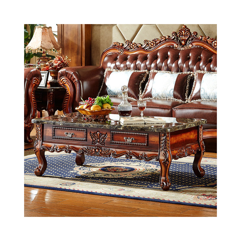 Romero European Style Solid Wood Carving Tea Table Coffee Table | Wayfair