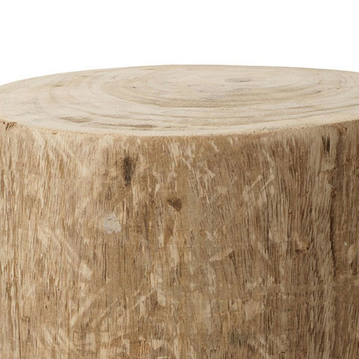 Benjara Solid Wood Tree Stump End Table | Wayfair