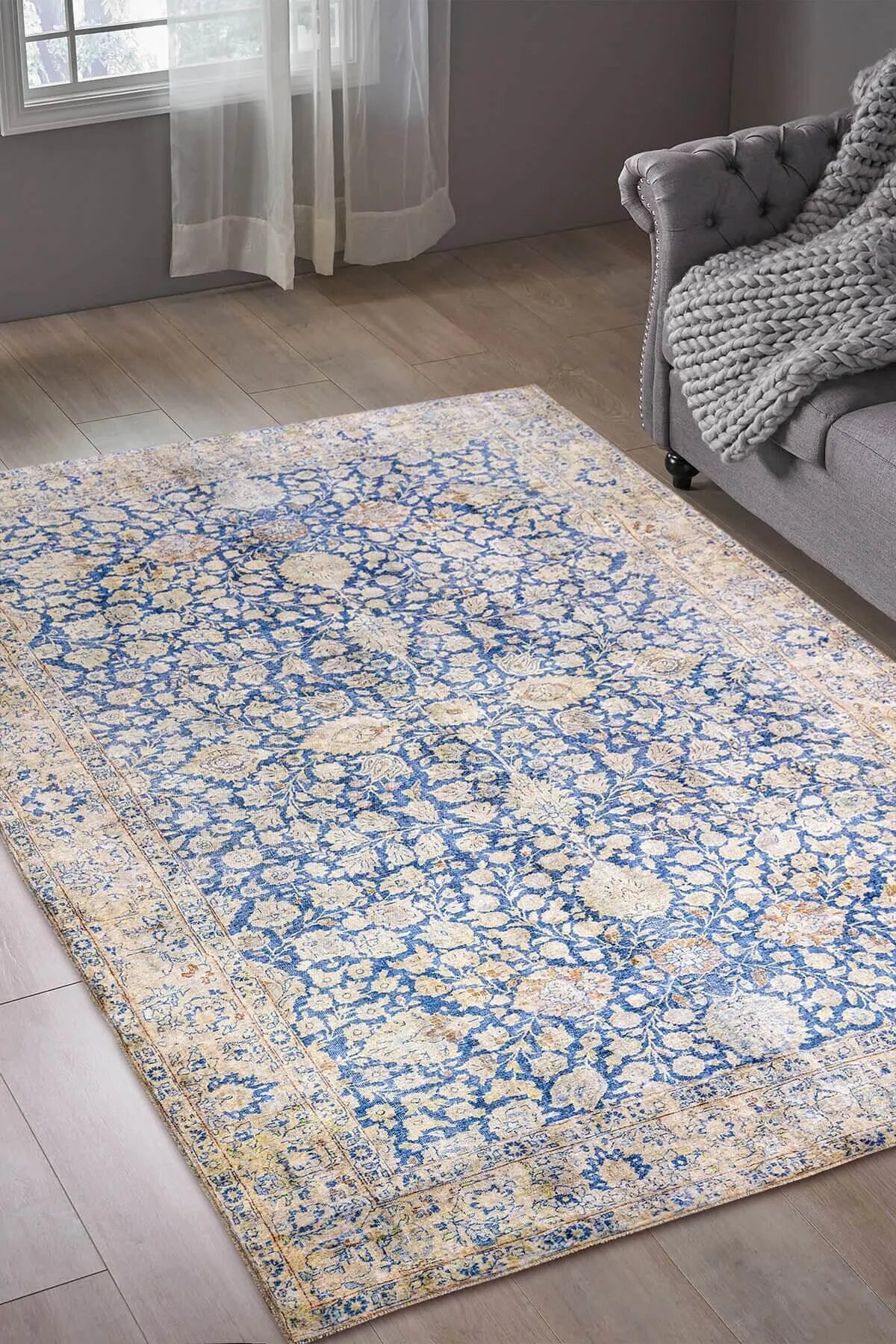 Bungalow Rose Fuga Soft Textured Multicolored Vintage Pattern Rug | Wayfair