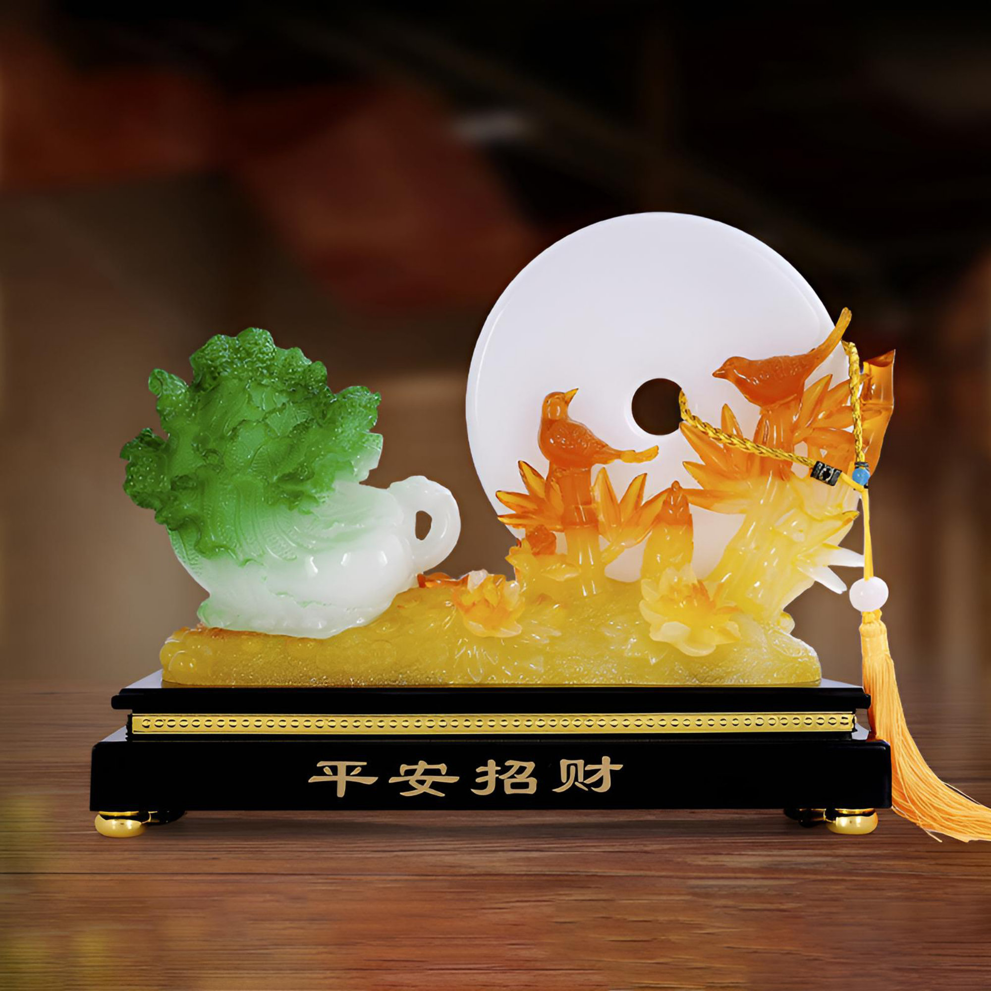 Infinity Elegant Fortune Attracting Magpie & Persimmon Figurine | Wayfair