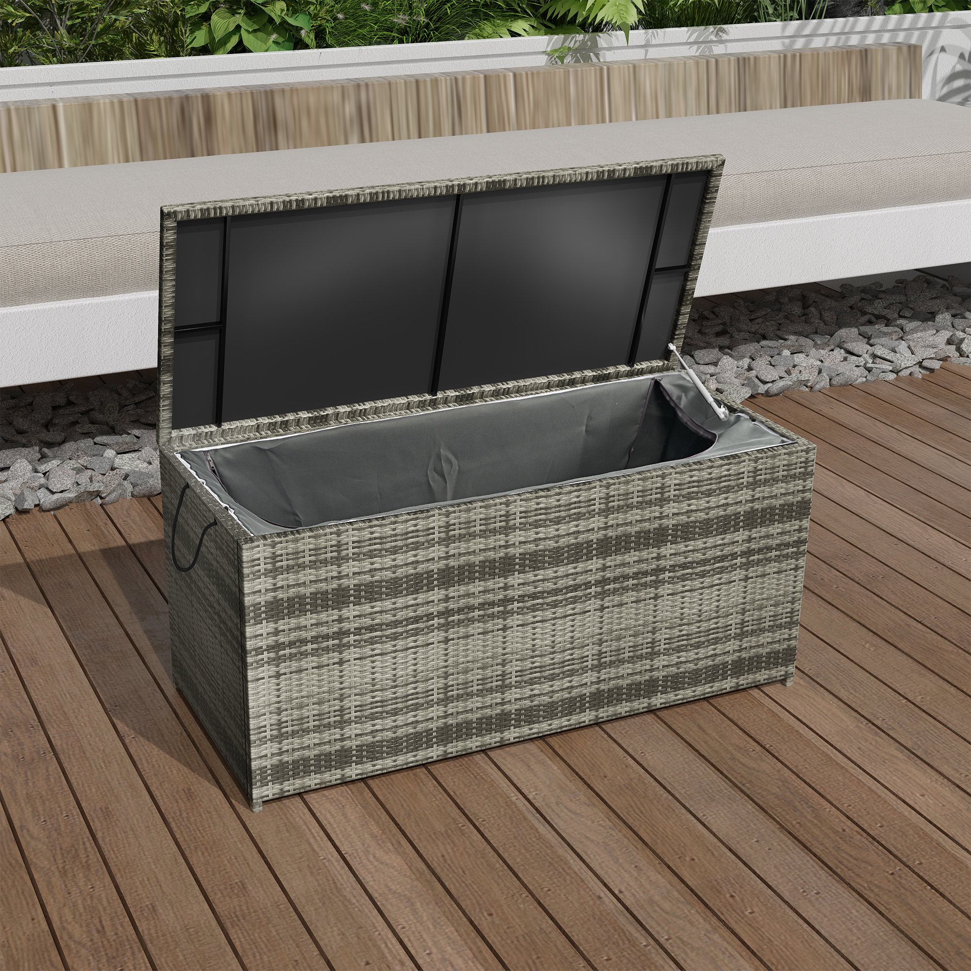 Bon Furni 113 Gallons Water Resistant Wicker Deck Box | Wayfair