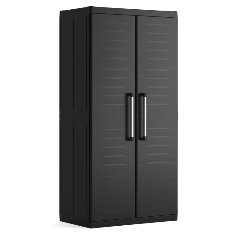 WFX Utility Modern Tall Storage Cabinet Detroit XL Black - Spacious ...