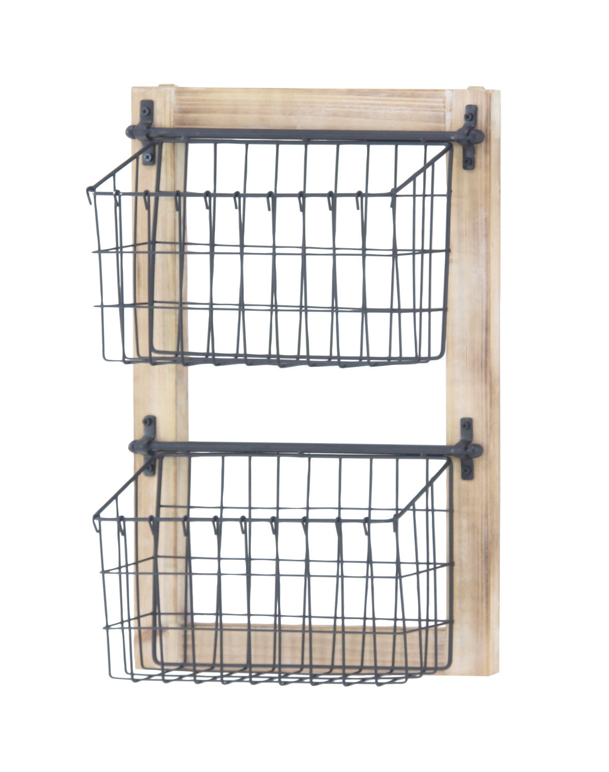 Gracie Oaks Hatten Metal 2 Slots Decorative Black Magazine Rack Holder ...