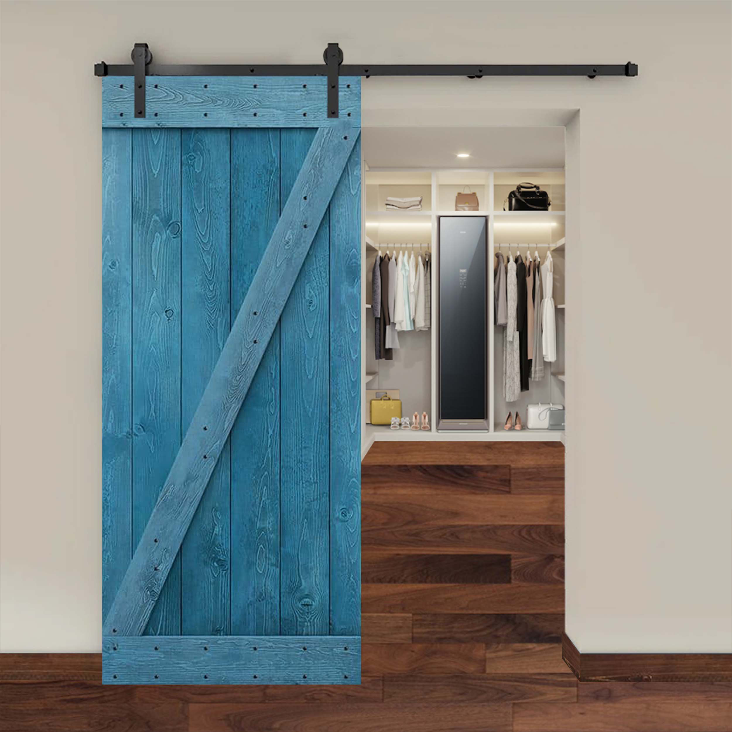 DOORMAKERS Z Brace Panelled Wood Sliding Barn Door With Installation ...