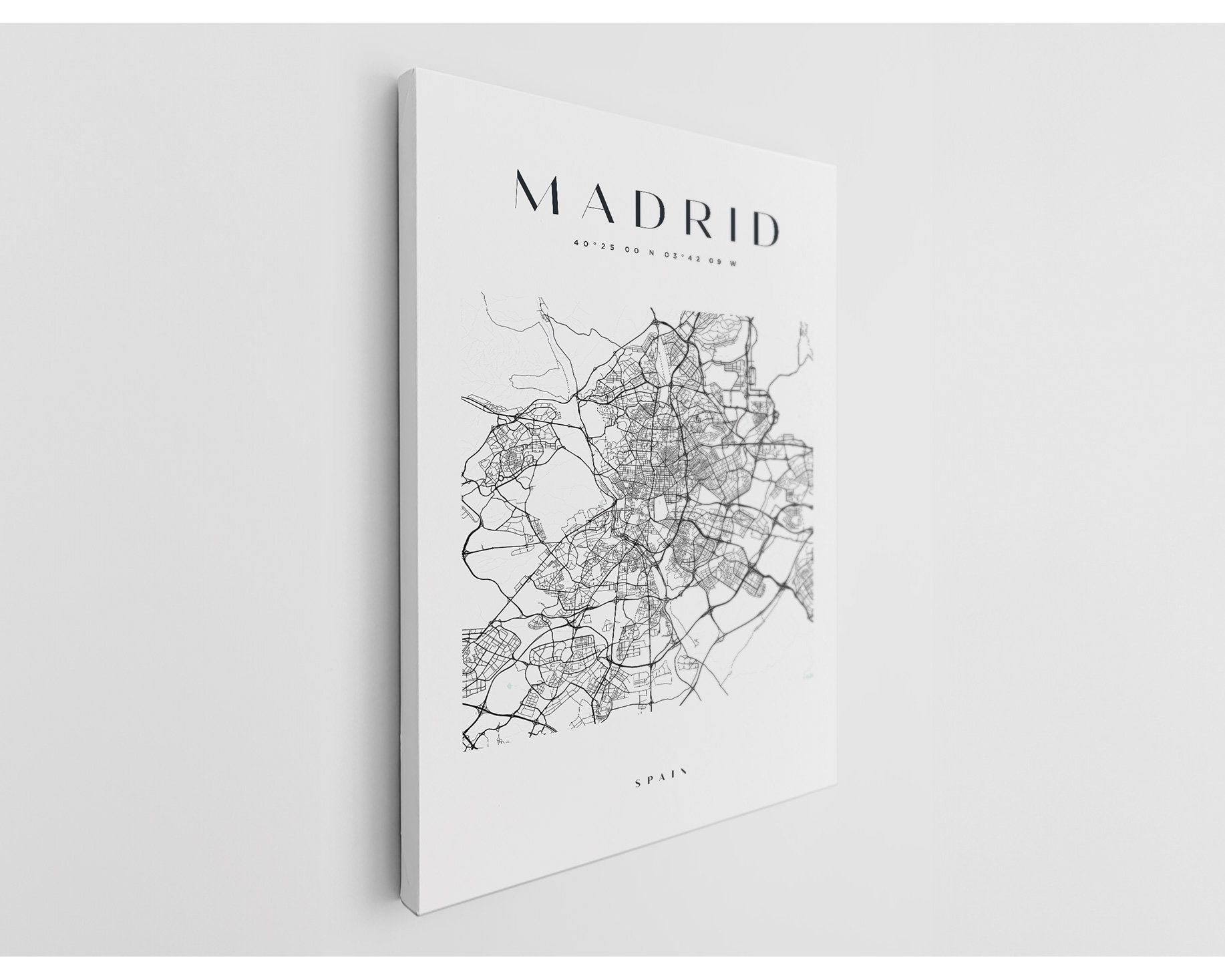17 Stories Madrid Map Print Spain Canvas Print | Wayfair
