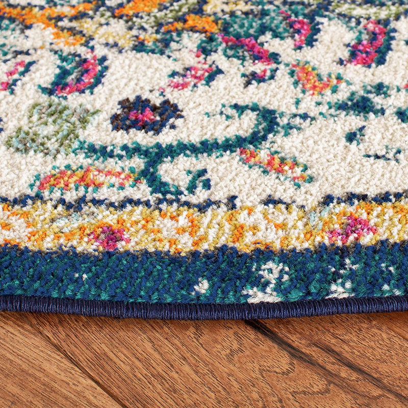 Bungalow Rose Oriental Machine Braided Round 5 Polypropylene Area Rug ...