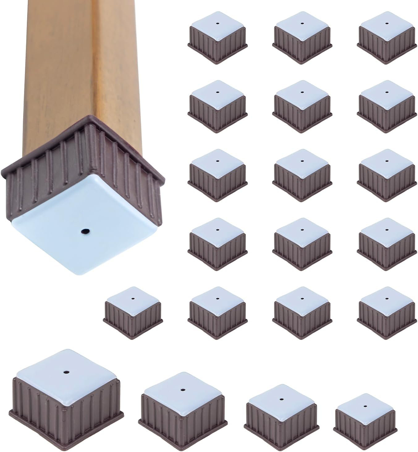 Chair Surfer Chair Leg Caps Floor Protectors - (Square/16 Piece Set ...