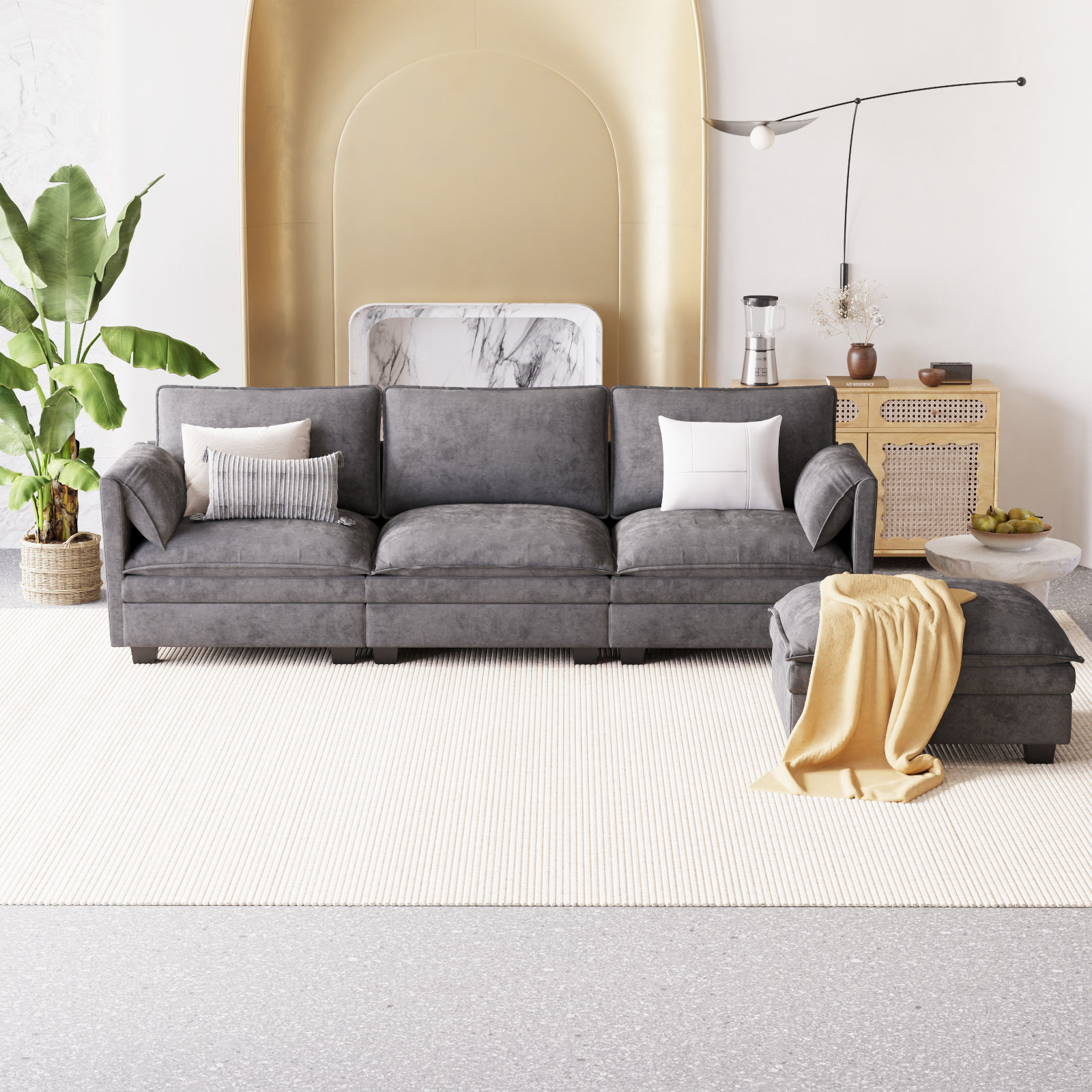 Latitude Run® Kaczmarek L-Shaped Sofas With Movable Ottoman - Wayfair ...