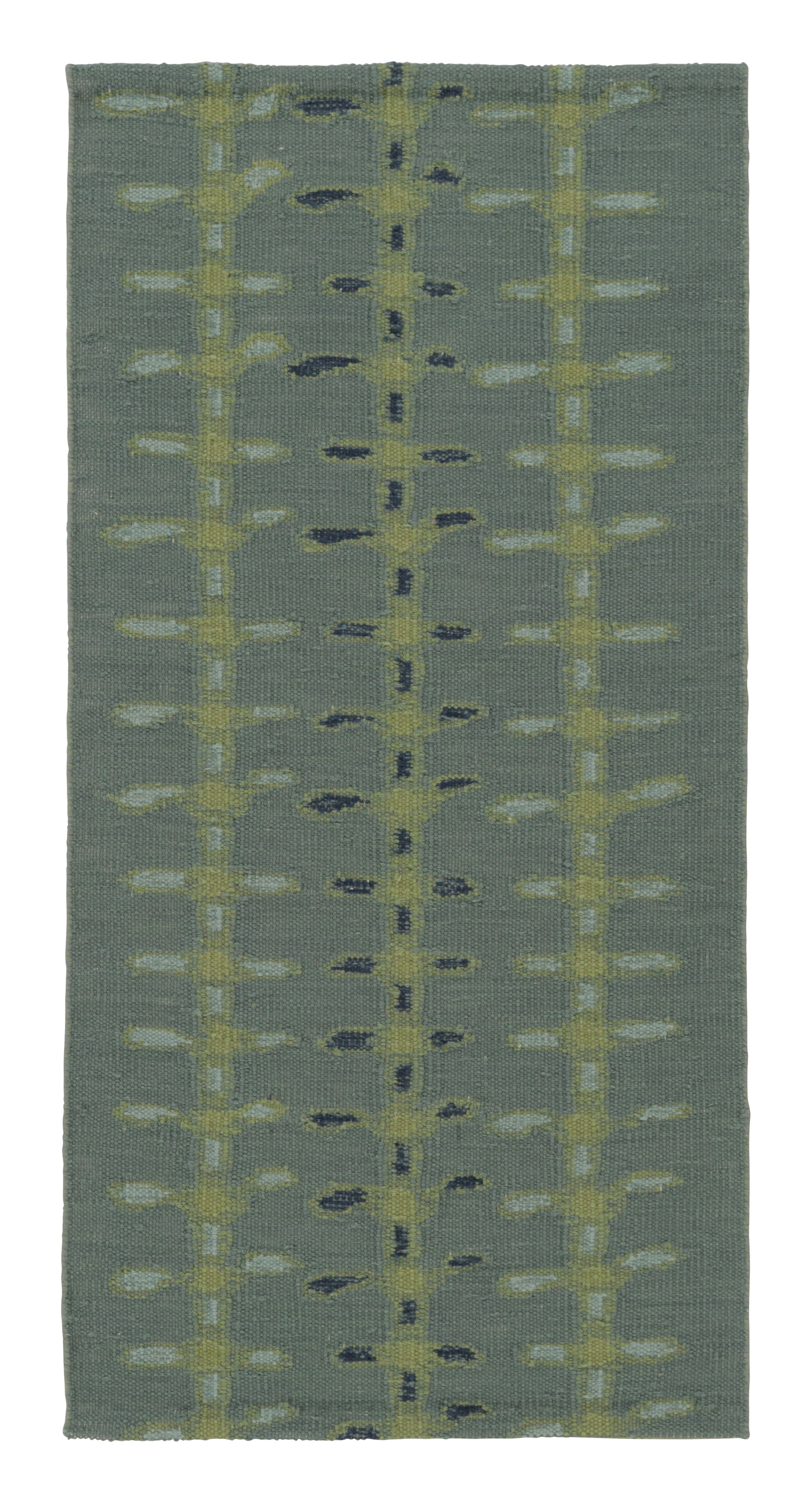 Rug & Kilim’S Scandinavian-Inspired Runner Rug, Blue With Minimalist ...
