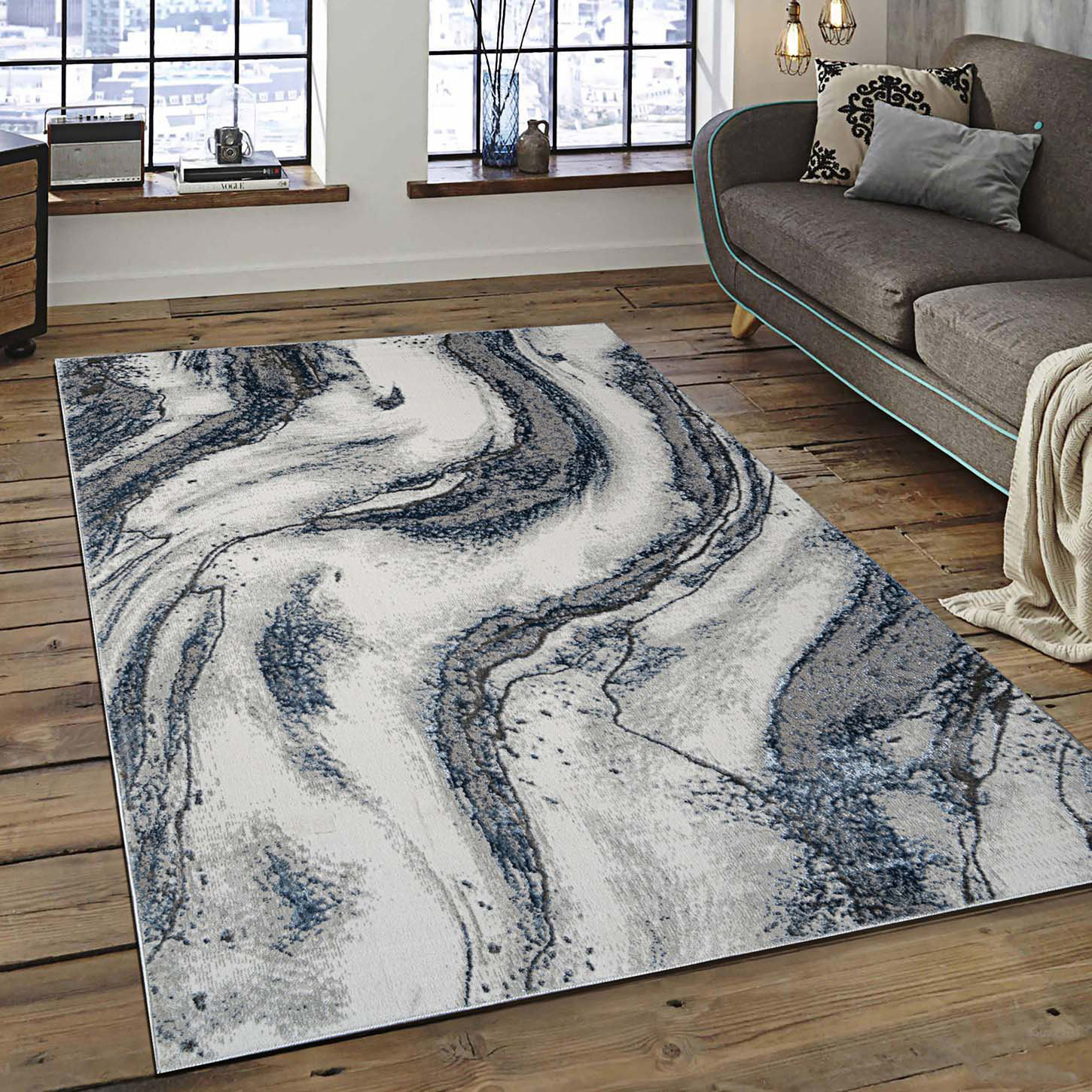 Wrought Studio™ Abstract Design Luxury Area Rug, Flat Woven Rug | Wayfair